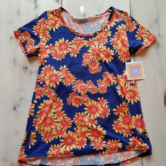 LuLaRoe | Tops | Lularoe Classic T In Xs Nwt Fun Floral Print | Poshmark